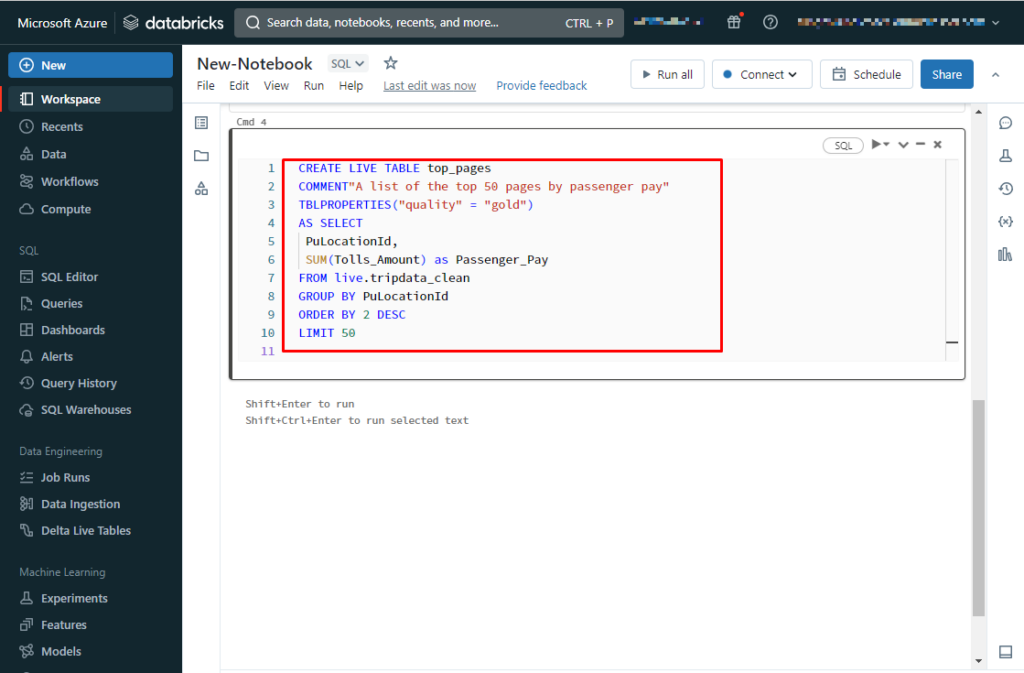【Azure Databricks】Delta Live Tablesのパイプラインを作成してみよう | Azure導入支援デスク