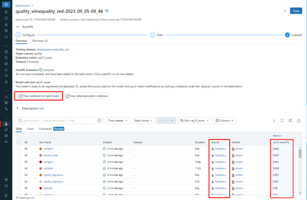 Azure Databricks AutoMLの使用方法 | Azure導入支援デスク